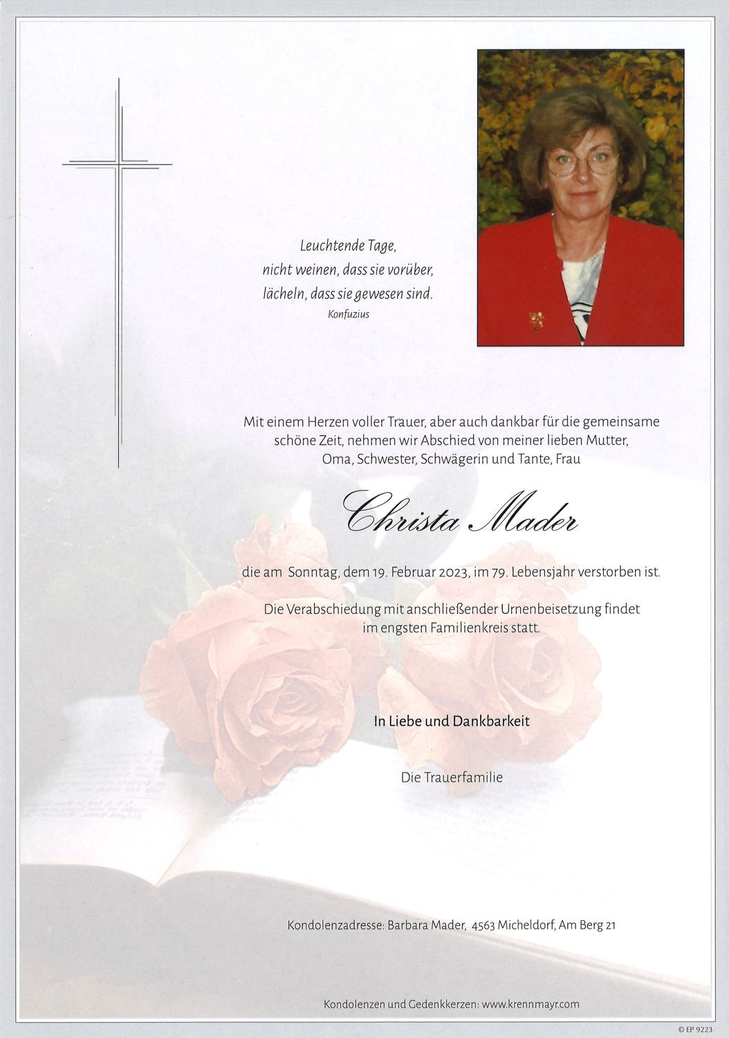 Todesfall Christa Mader